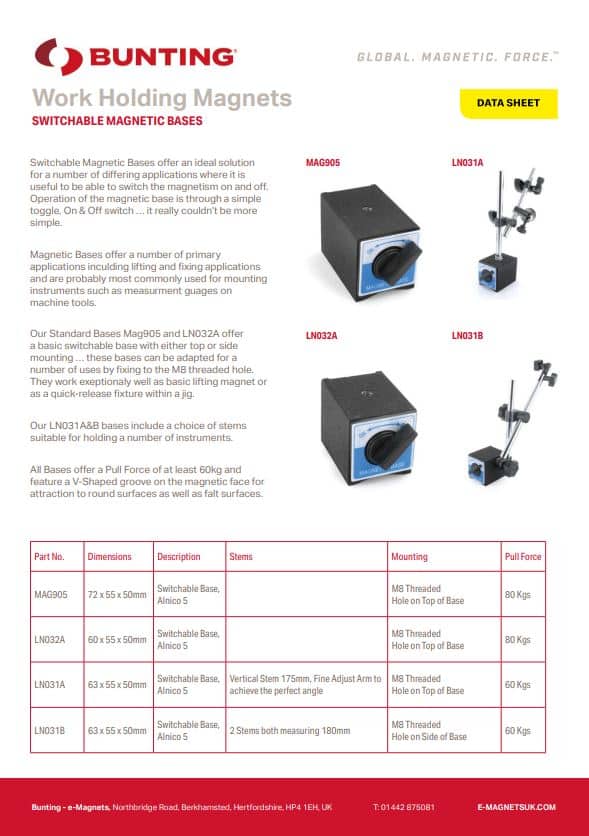Switchable Permanent Magnets, UK | e-Magnets